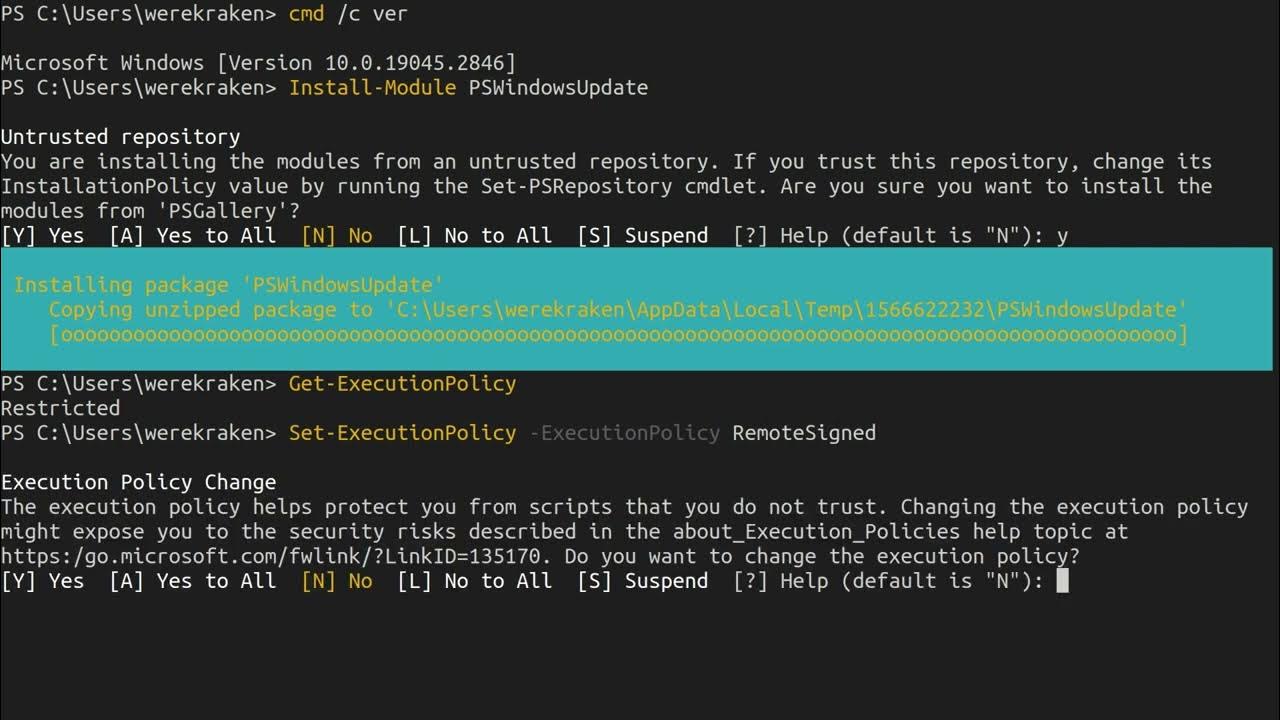 Installing the PSWindowsUpdate PowerShell Module on Windows 10 [Vagrant ...