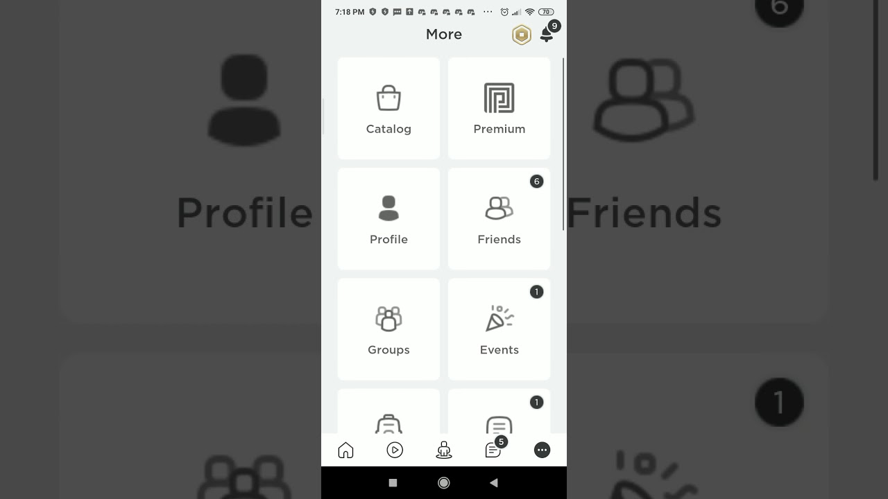 Roblox changed the More page on mobile - YouTube