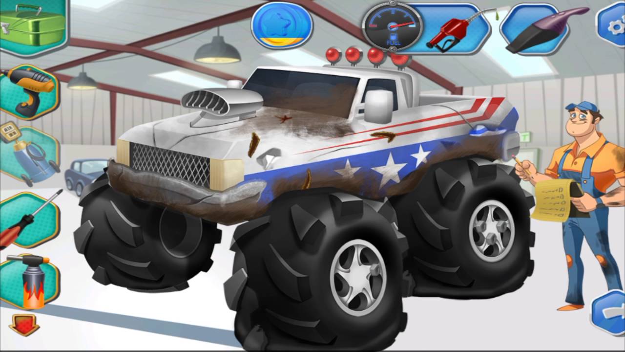 Mechanic Mike Cars&Trucks Cartoons for Kids Repair in Garage Monster ...