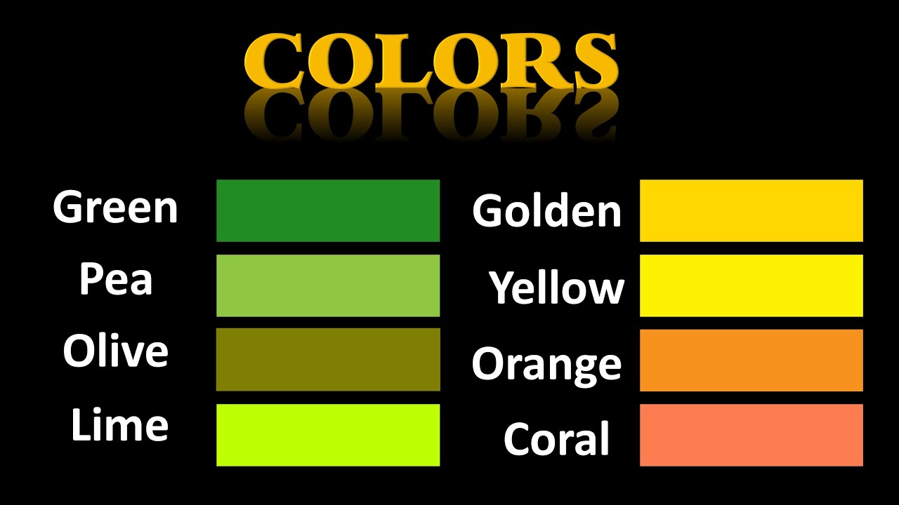 Names Of Colors List Of Colors In English YouTube Names Of Colors List Of Colors In English YouTube