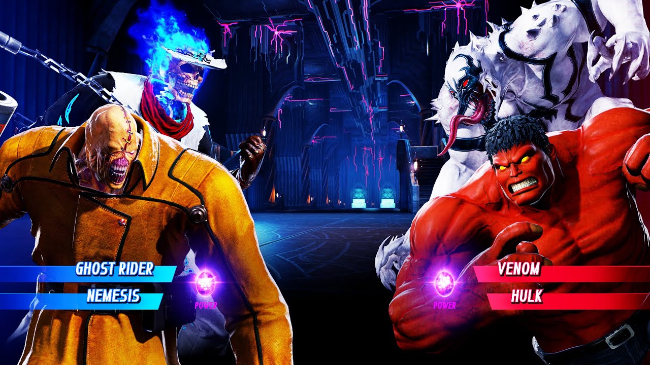 Ghost Rider & Nemesis vs Venom & Red Hulk (Very Hard) Marvel vs Capcom ...