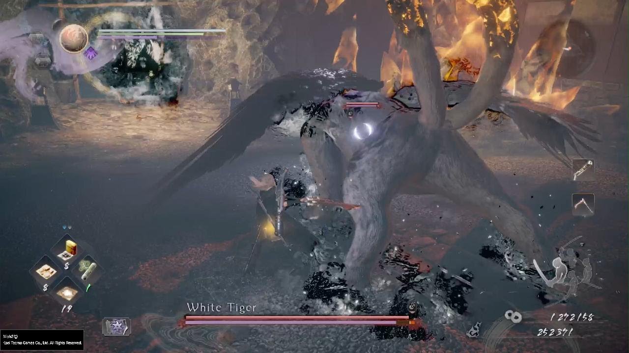 Nioh 2 Remastered, White Tiger Boss Fight - YouTube