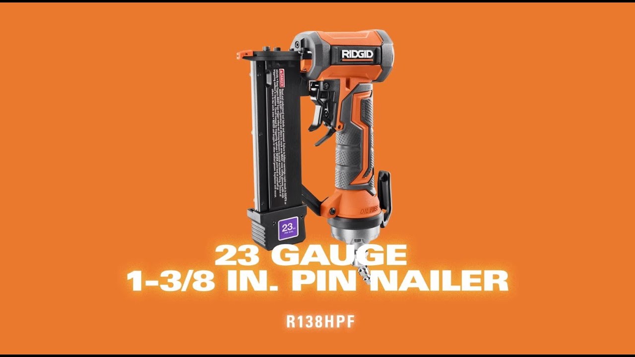 RIDGID 23 Gauge 1 3 8 In Pin Nailer YouTube