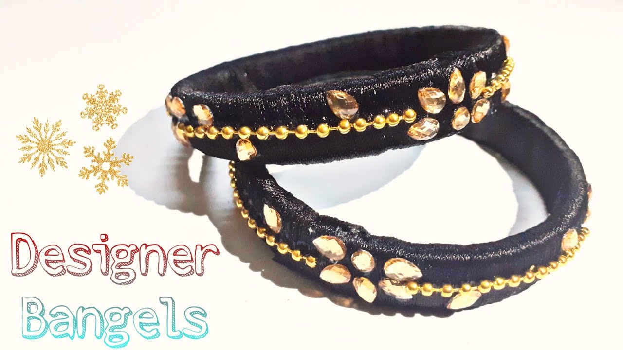 Black Colour Silk Thread Bangels || How to Make Designer Silk Thread ...