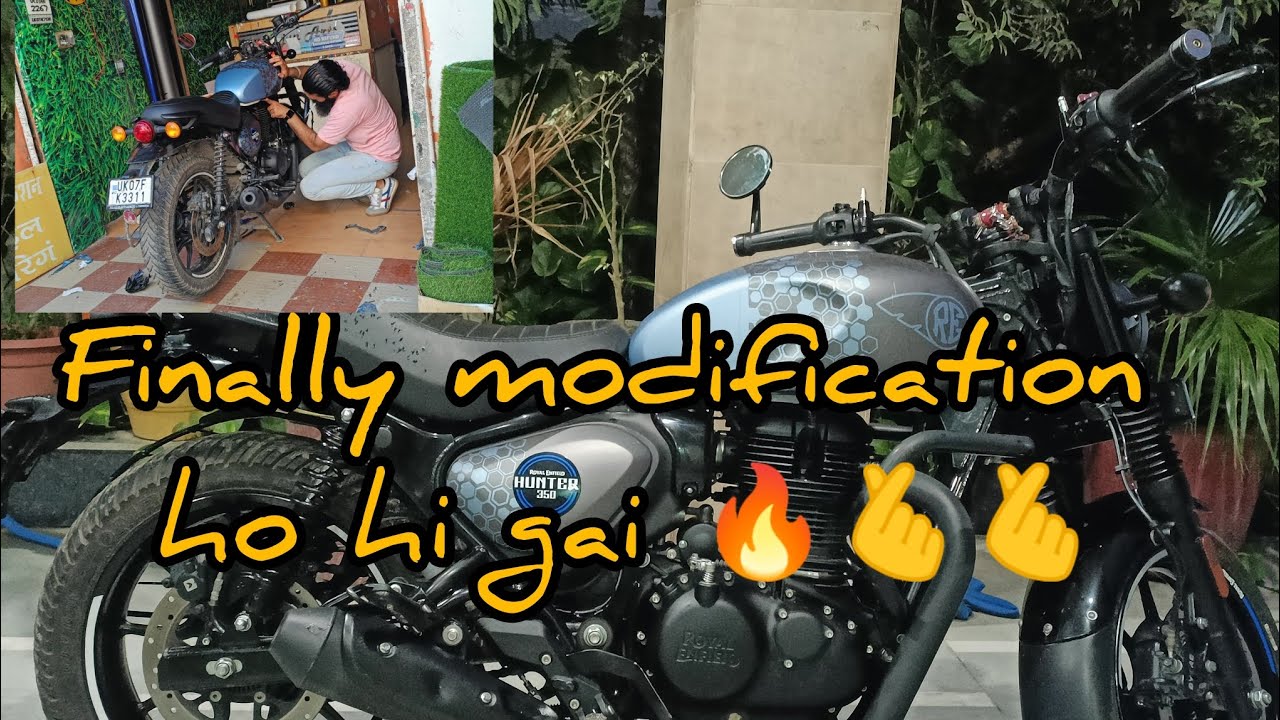 finally hunter 350 modified hi gai 🔥 royal Enfield hunter 350 ki A2Z ...