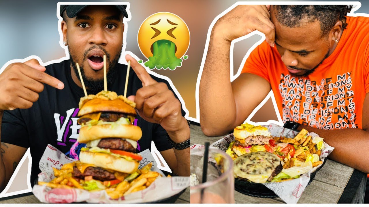 THE MONSTER BURGER CHALLENGE! | we had to finish in 12 minutes or LESS ...