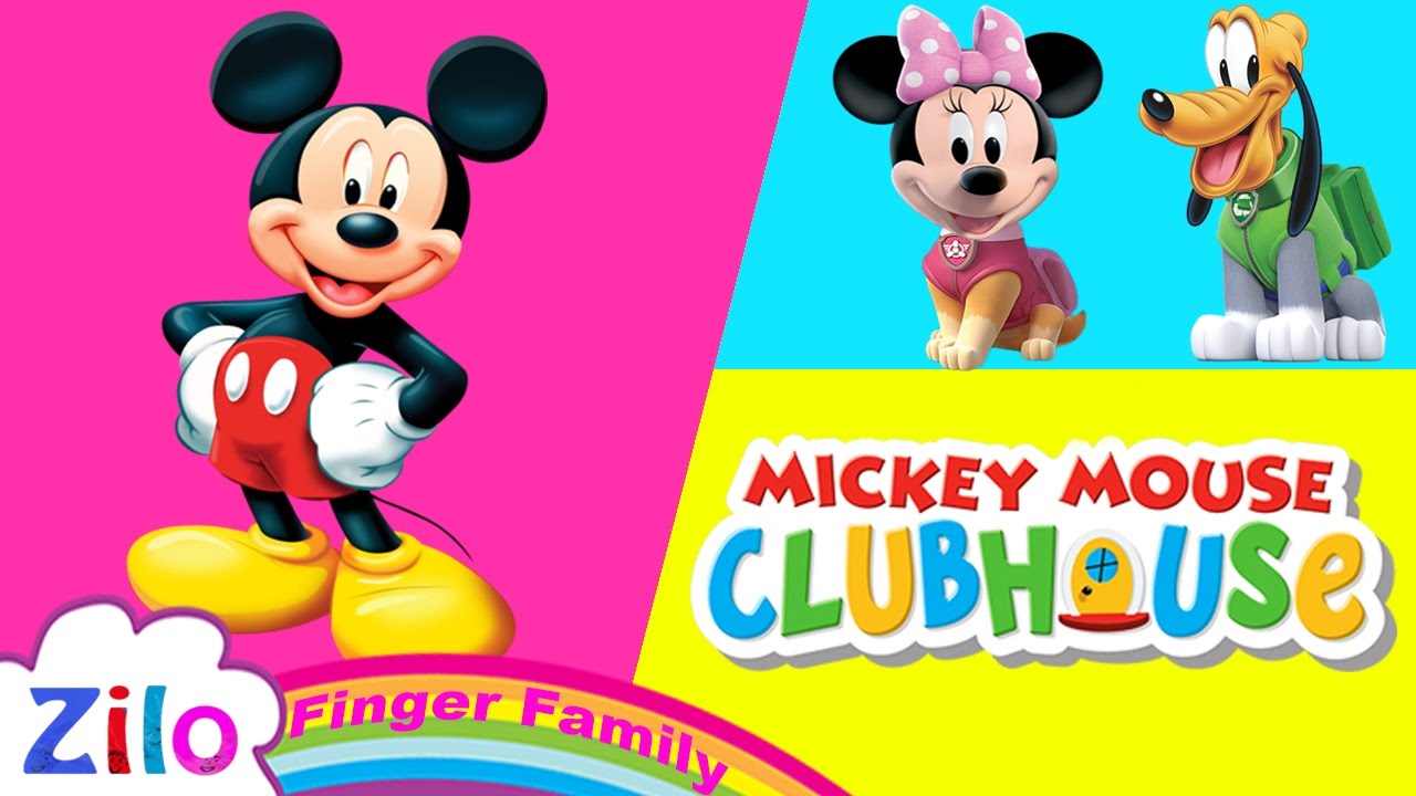 Paw Patrol Transforms Into Mickey Mouse Finger Family Nursery Rhymes ...