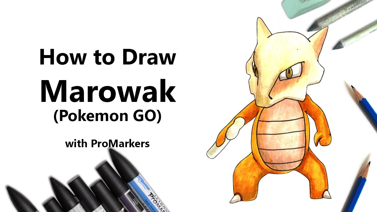 How to Draw and Color Marowak from Pokemon GO with ProMarkers [Speed ...
