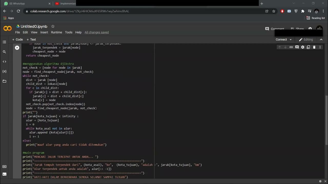 Implementasi Graf (Jalur Terpendek) dengan Algoritma Djikstra ...