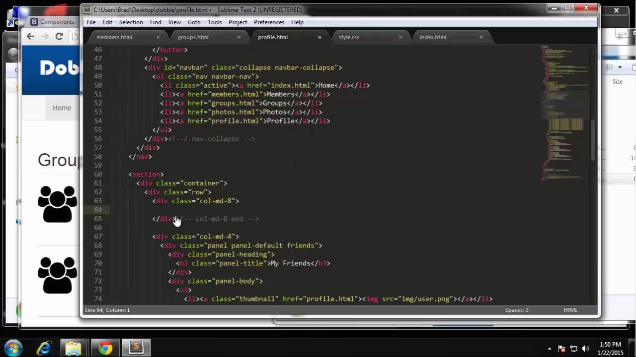 Build a multi-page Social Network Template using Bootstrap - Part 7 ...