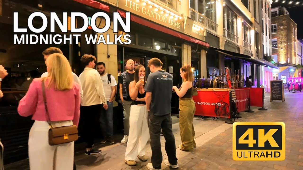 London City Nightlife Walk Tour | Summer Nights in Central London ...