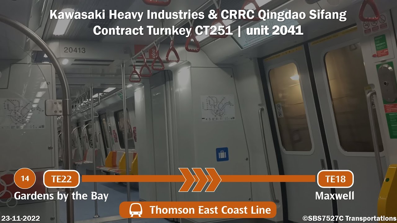 [SMRT Trains] CT251 2041 | Gardens by the Bay (14) → Maxwell - YouTube