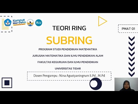 TEORI RING 2024 - Kelas 01 - Kelompok 1 - Subring - YouTube