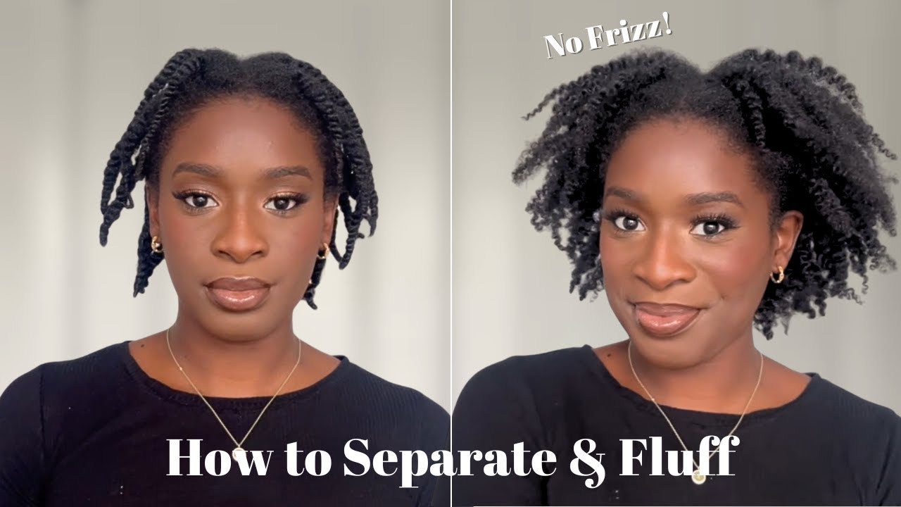 TWIST OUT TAKE DOWN ON 4C NATURAL HAIR | How to Separate & Fluff Your ...