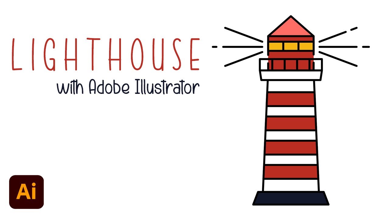 Create Lighthouse Icon with Adobe Illustrator - YouTube