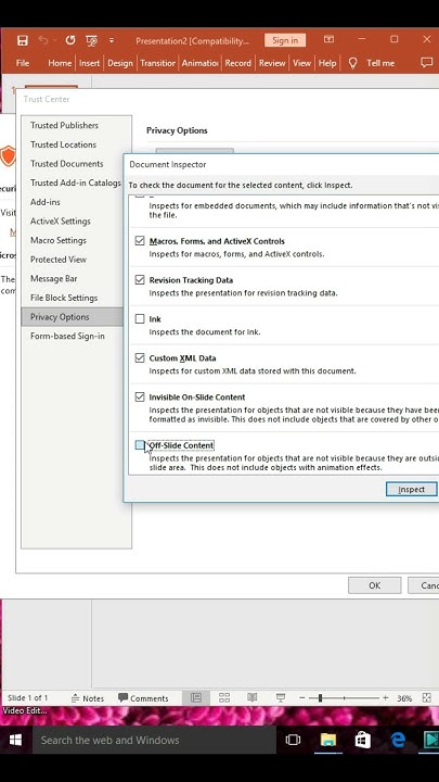 How to cahnge setting privacy options in MS Power point - YouTube