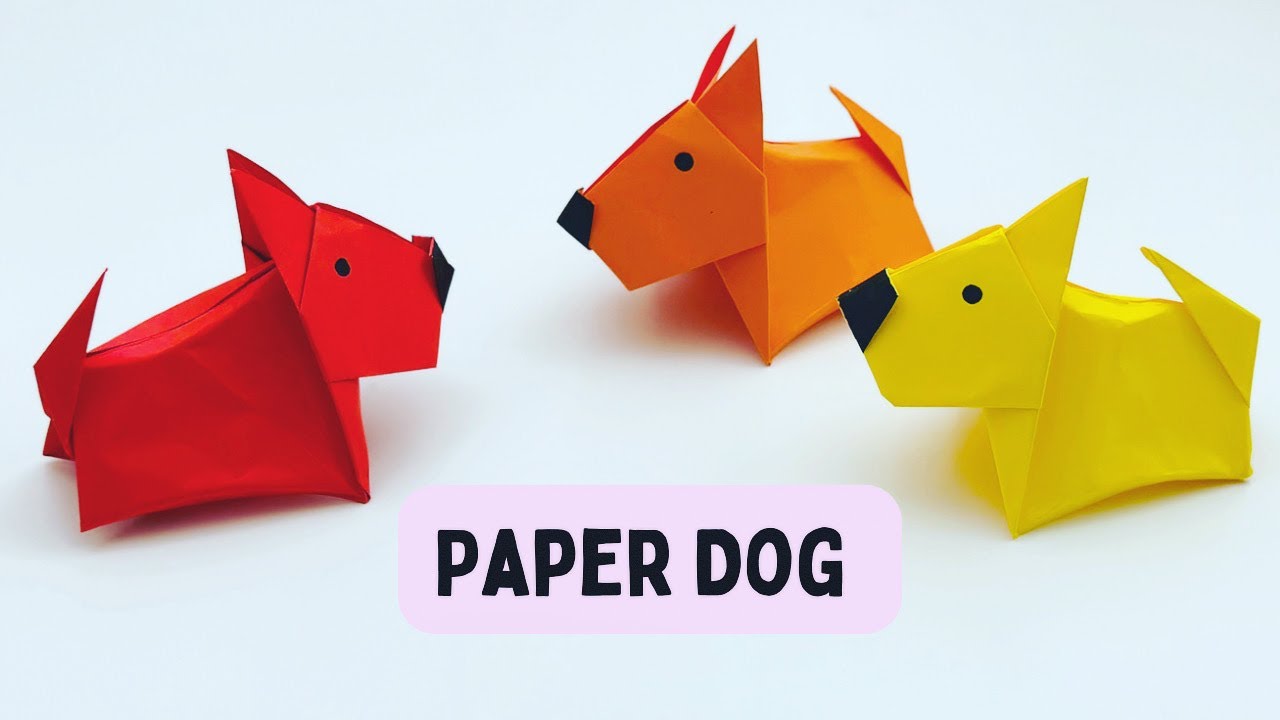 Origami Dog _ paper Dog _ Paper Craft _ Origami Paper Dog craft _ Paper ...