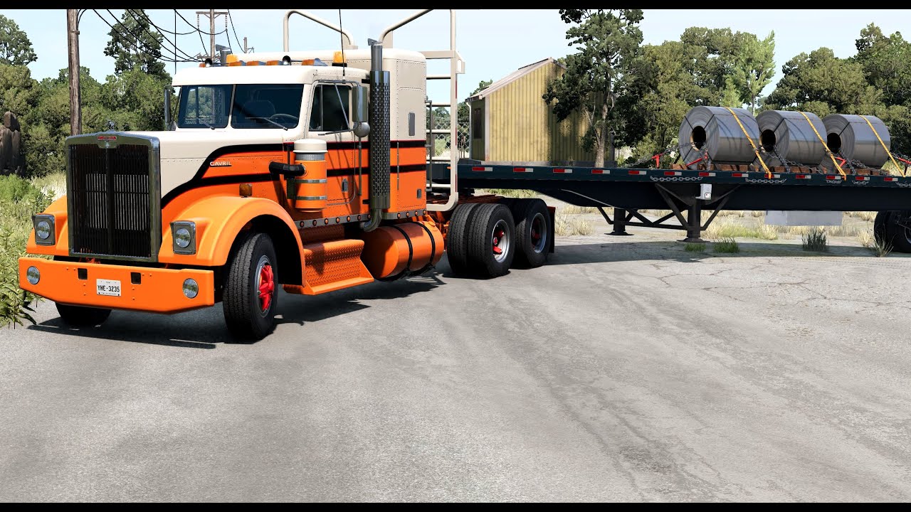 BeamNG Drive - Steel Coils Transport with T83 Custom Truck - YouTube