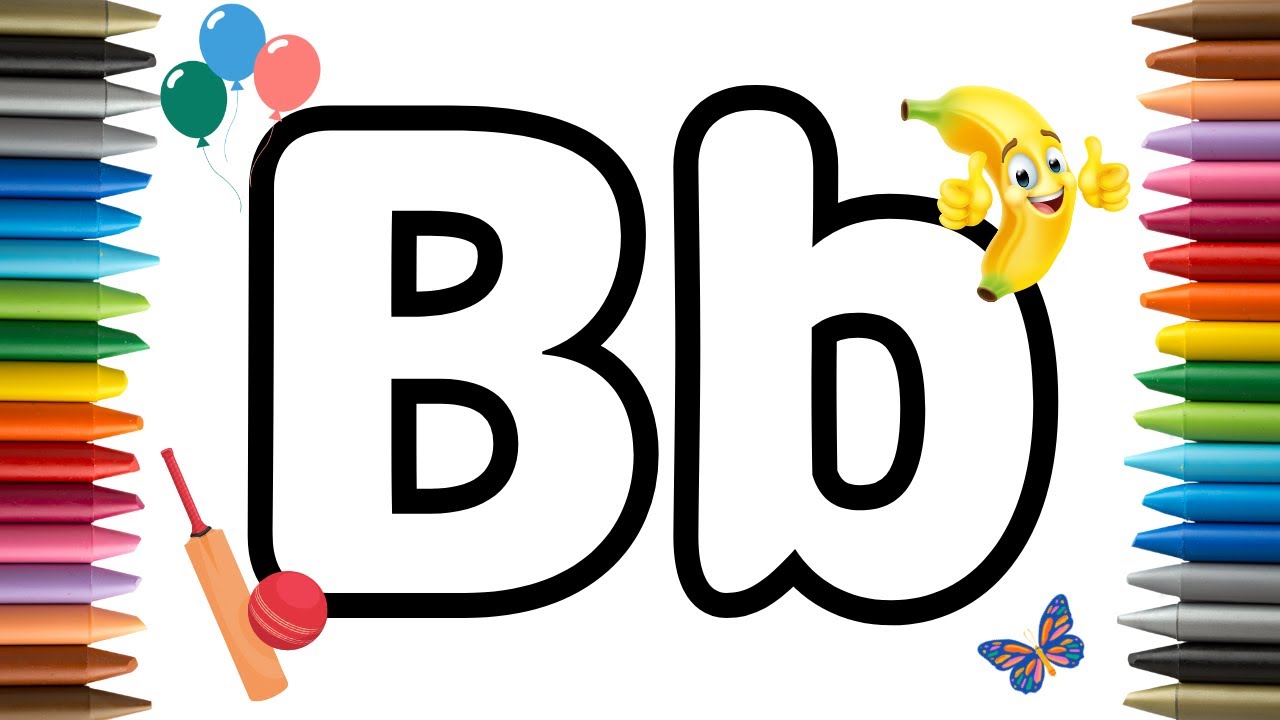 Alphabet Letter B Capital and small | Coloring | Easy Drawing and ...