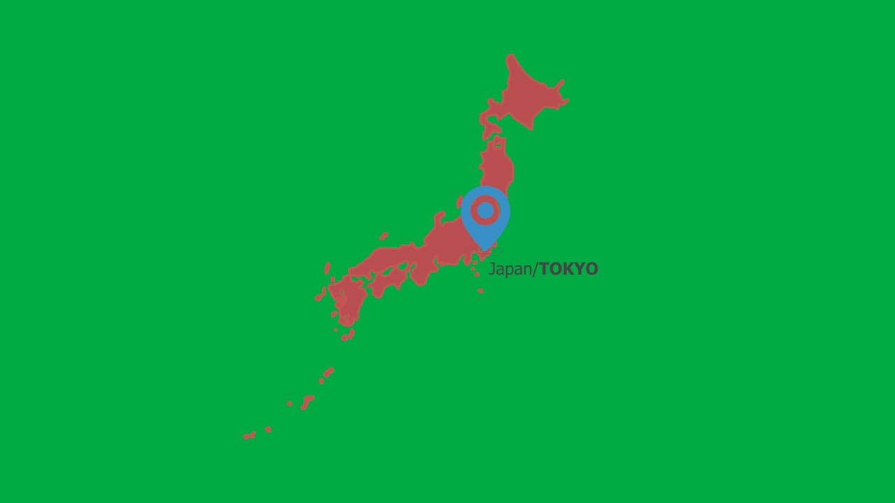 Japan Map Green Screen - YouTube