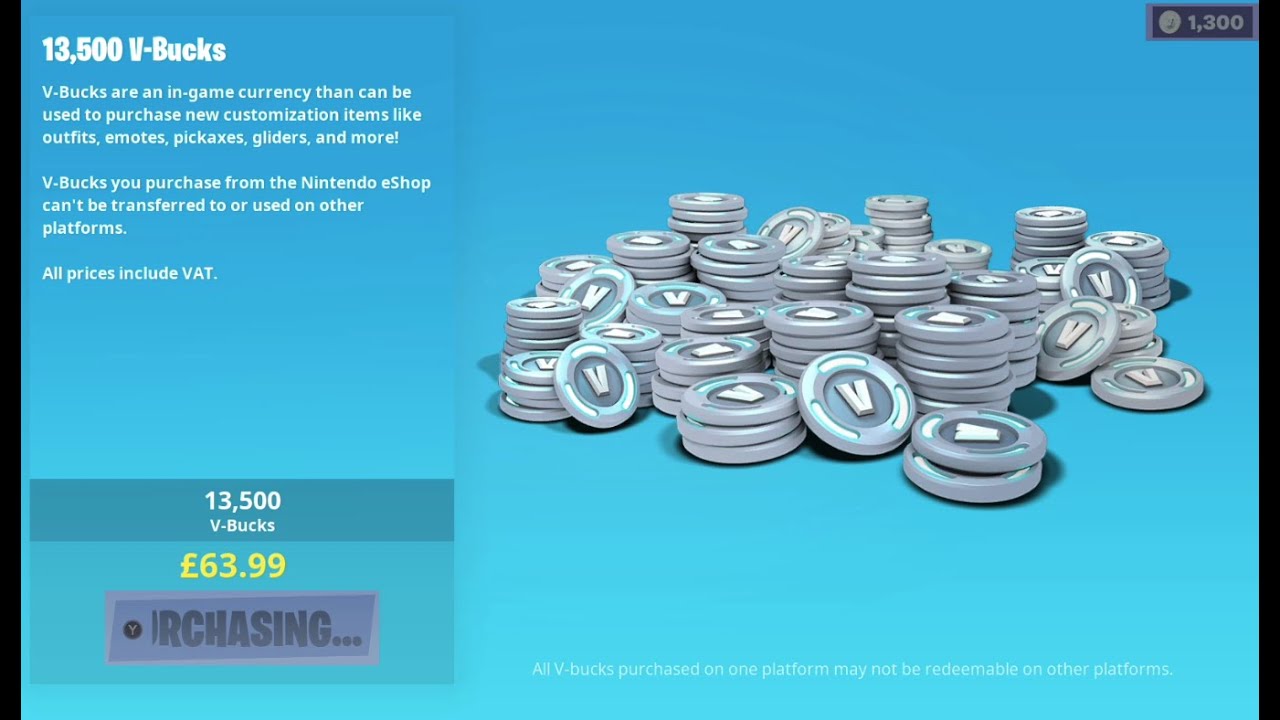 Buying 13500 VBUCKS Lets Go - YouTube