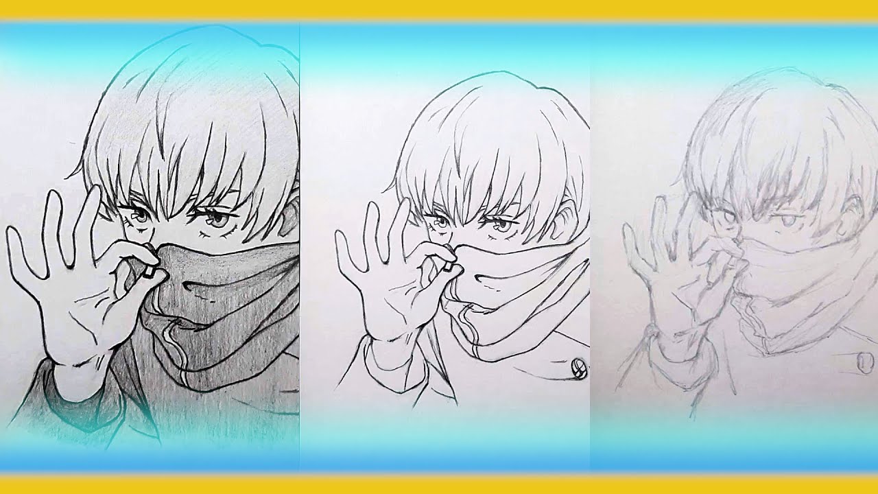 Drawing Toge Inumaki step by step | Jujutsu Kaisen - YouTube