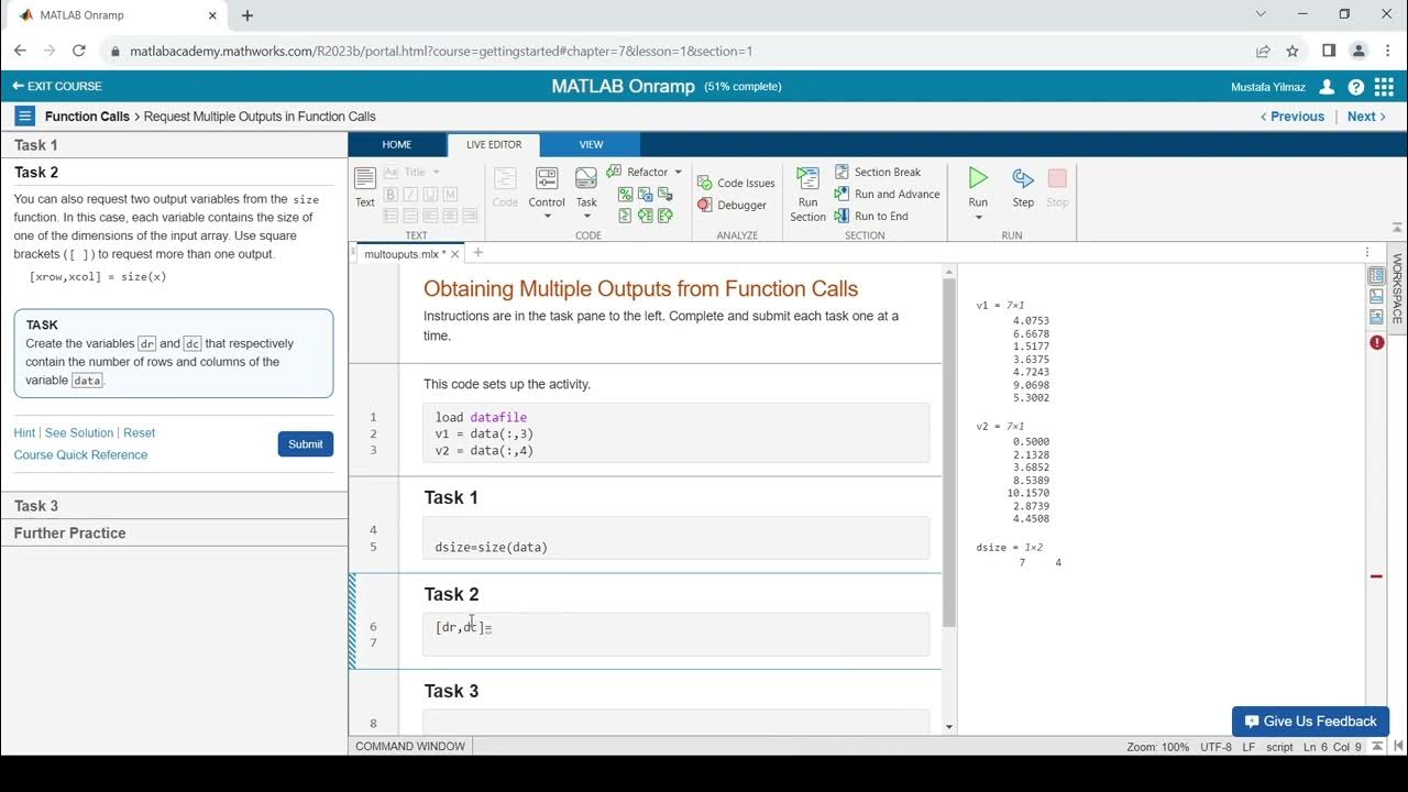 Matlab Onramp L7, Calling Functions, Fonksiyonları Kullanma - YouTube