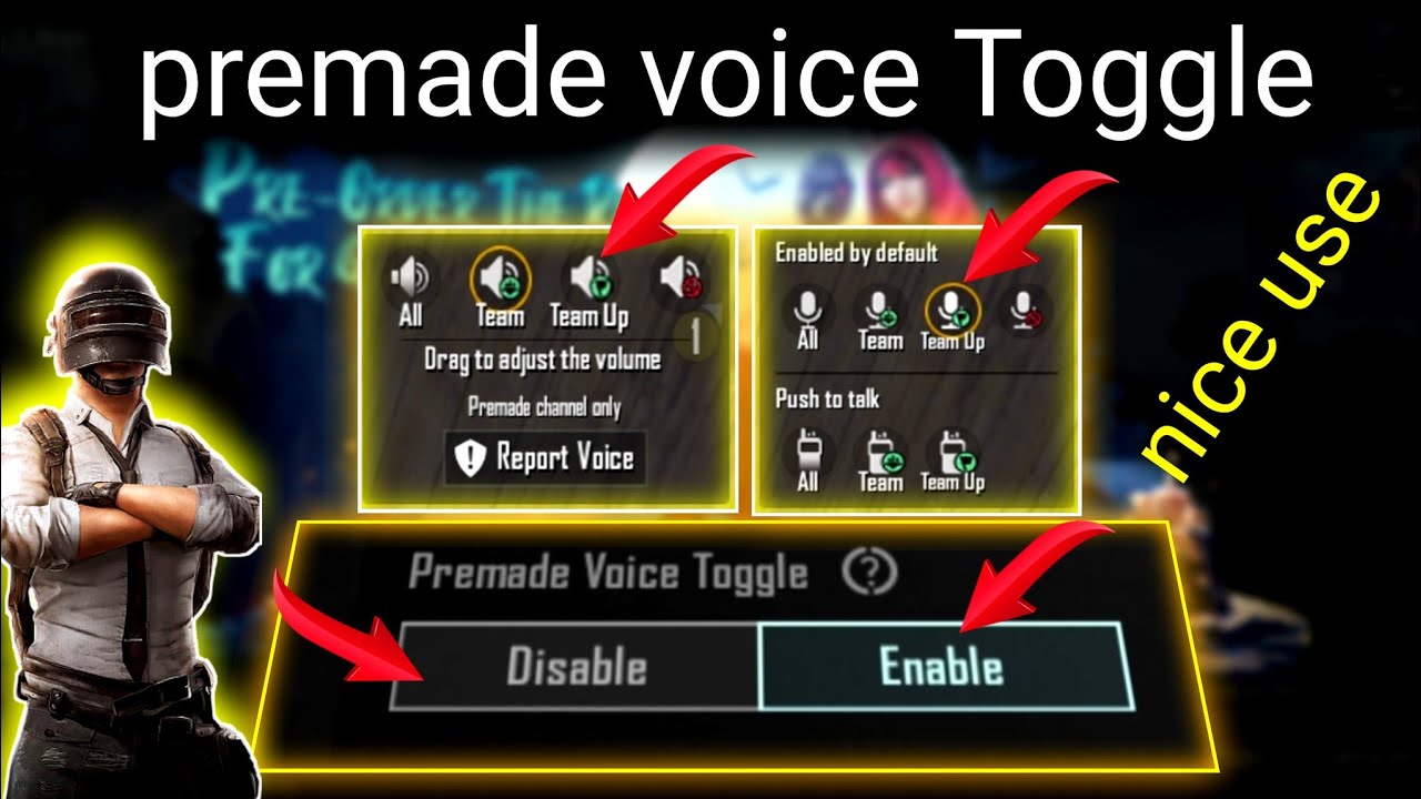 how to new feature premade voice toggle PUBG/bgmi premade voice full ...