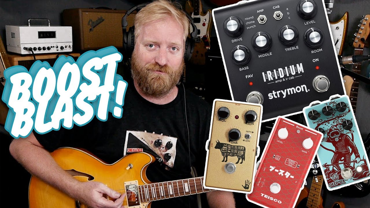Strymon IRIDIUM BOOST BLAST! Teisco BOOST - Walrus COMPRESSOR - Mojo Hand KLONE - all amps ...