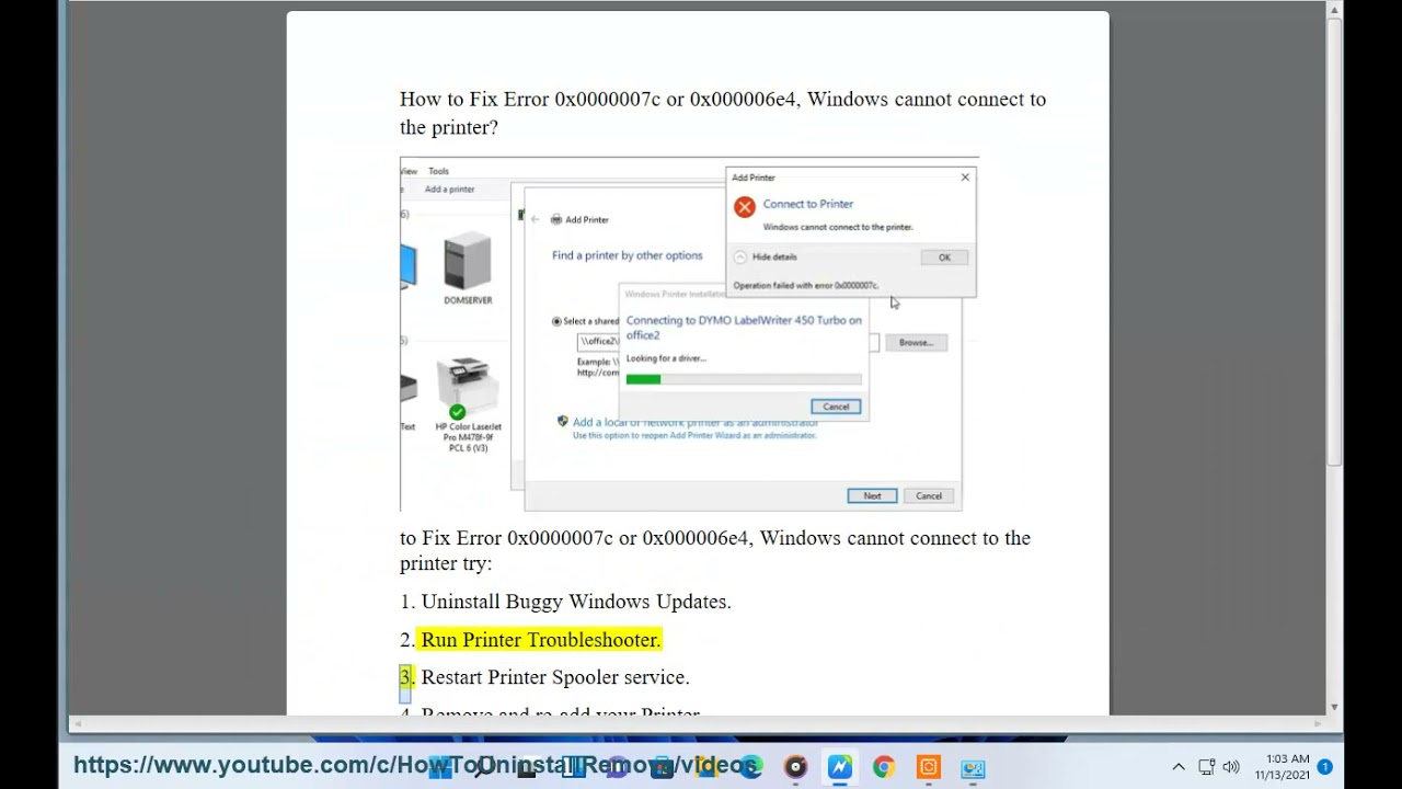 Fix Error 0x0000007c/0x000006e4, Windows cannot connect to the printer ...