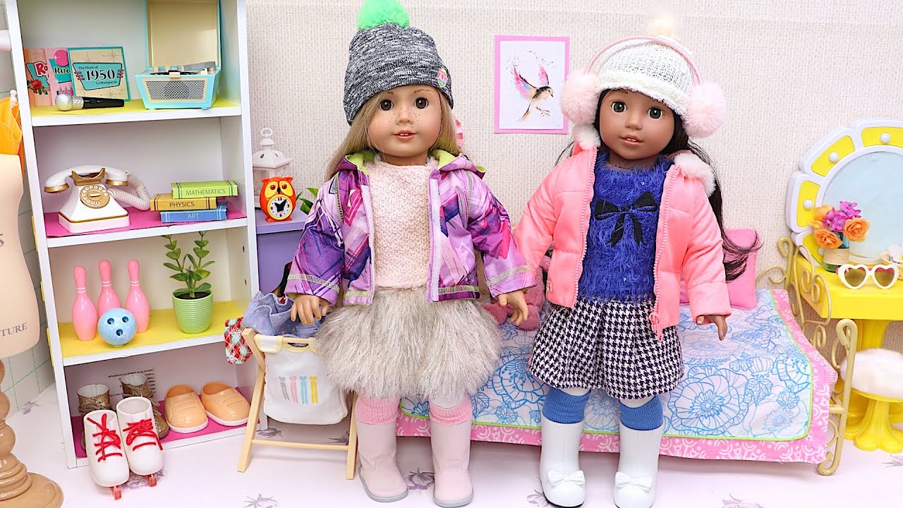 Baby doll friends prepare for ice skating! Play Toys friendship story ...