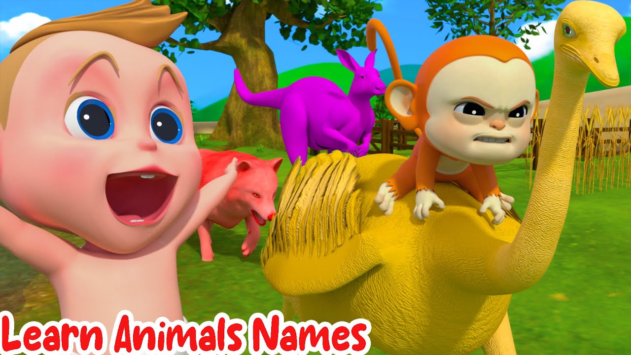 Learn Colors with Animals Cartoon for Children | Learn Animal Name ...