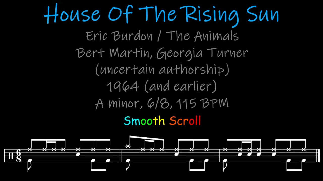 House of the Rising Sun, Chords, Lyrics and Timing - YouTube