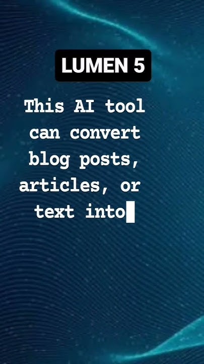 LUMEN5 : Convert blog posts, articles, or text into engaging videos #shorts #aitools - YouTube