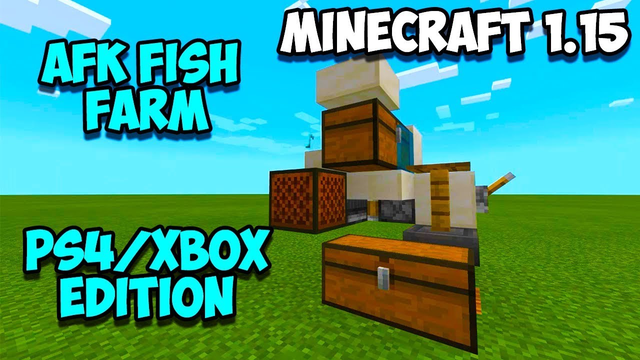 Minecraft PS4 Bedrock Edition - How To Make AFK Fish Farm *PS4/XBOX ...