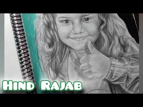 Hind Rajab Karakalem Portre Çizimi 