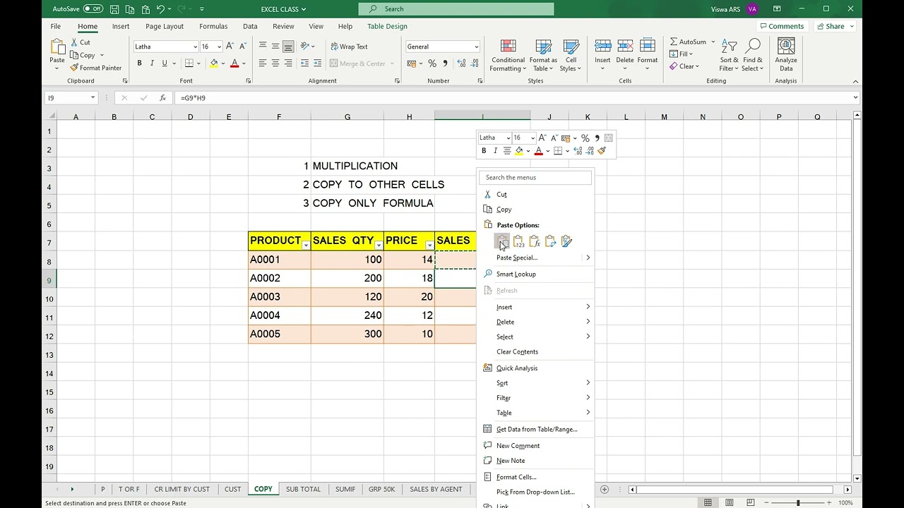 How To Multiply Copy And Copy Only Formulas Class 011 microsoftexcel excel YouTube How To Multiply Copy And Copy Only Formulas Class 011 microsoftexcel excel YouTube