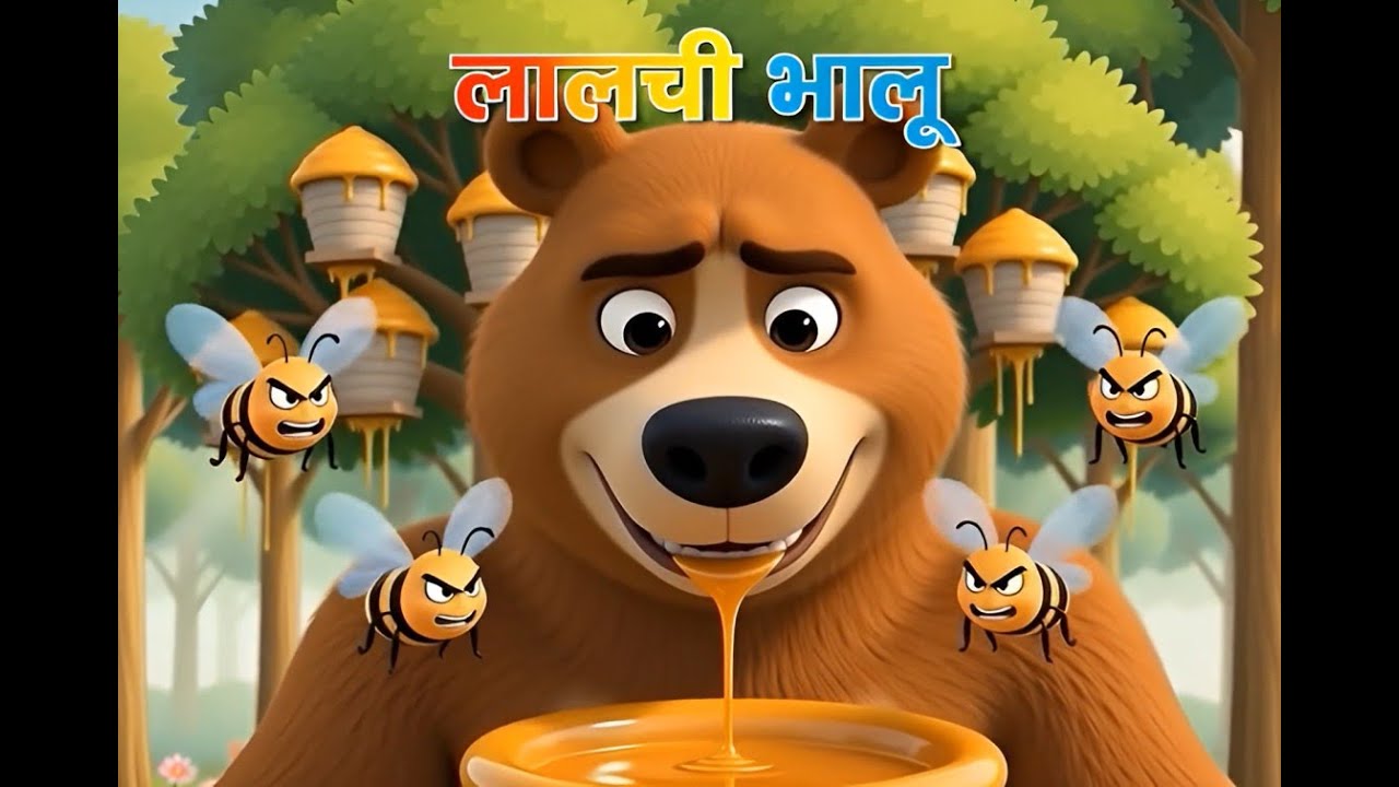 लालची भालू | Lalchi Bhalu |Greedy Bear| Moral Story | Story| Cartoon ...