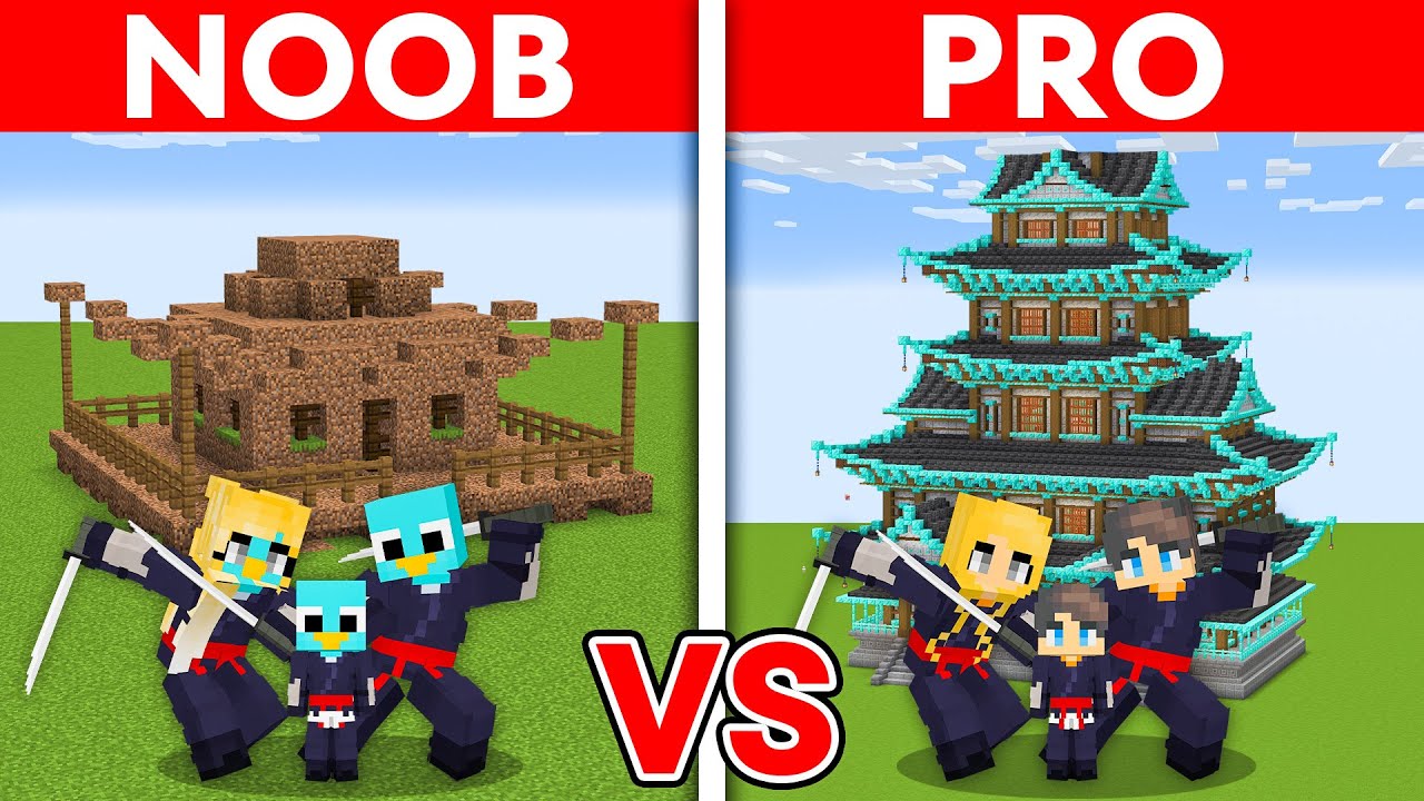 NOOB vs PRO: NINJA FAMILY Build Challenge in Minecraft - YouTube