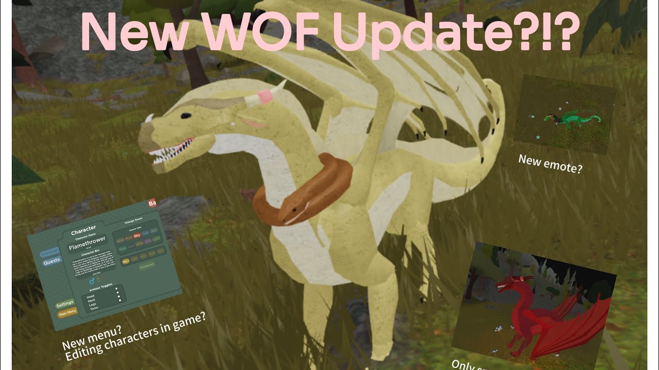 New WOF Roblox Update… new emotes, editing characters in game and more ...