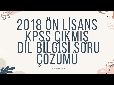 2018 ÖN LİSANS KPSS ÇIKMIŞ DİL BİLGİSİ SORU ÇÖZÜMÜ #kpss  #tyt #ders #dilbilgisi #youtube #msü