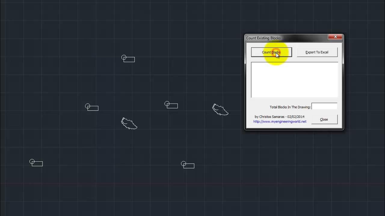 Counting Existing Blocks In AutoCAD VBA Add In - YouTube