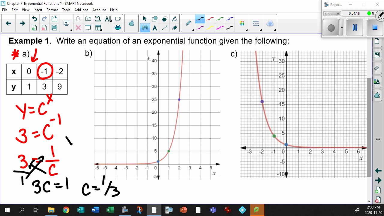 Unit 7 1 5 Quick Summary and How to Determine the Exponential Equation ...