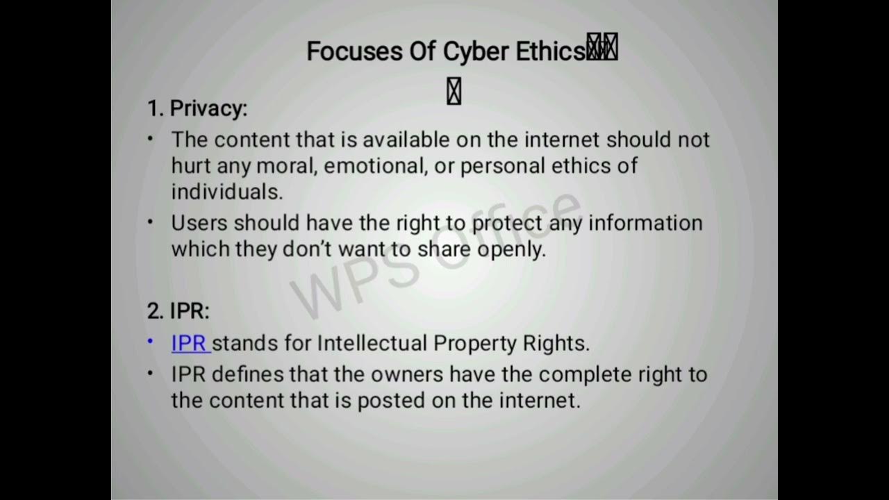 Unit I global cyberethics - YouTube