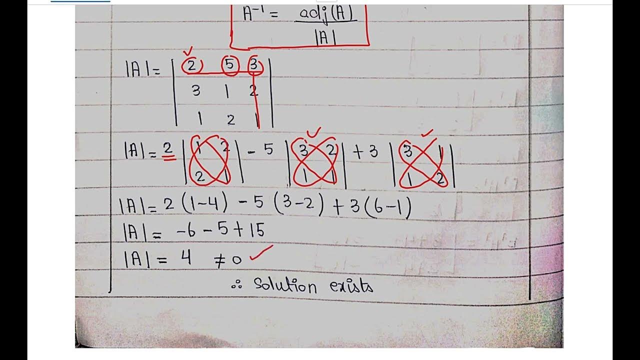 Linear Algebra: Find Inverse Matrix Using Adjoint Method and Cofactors Method - YouTube