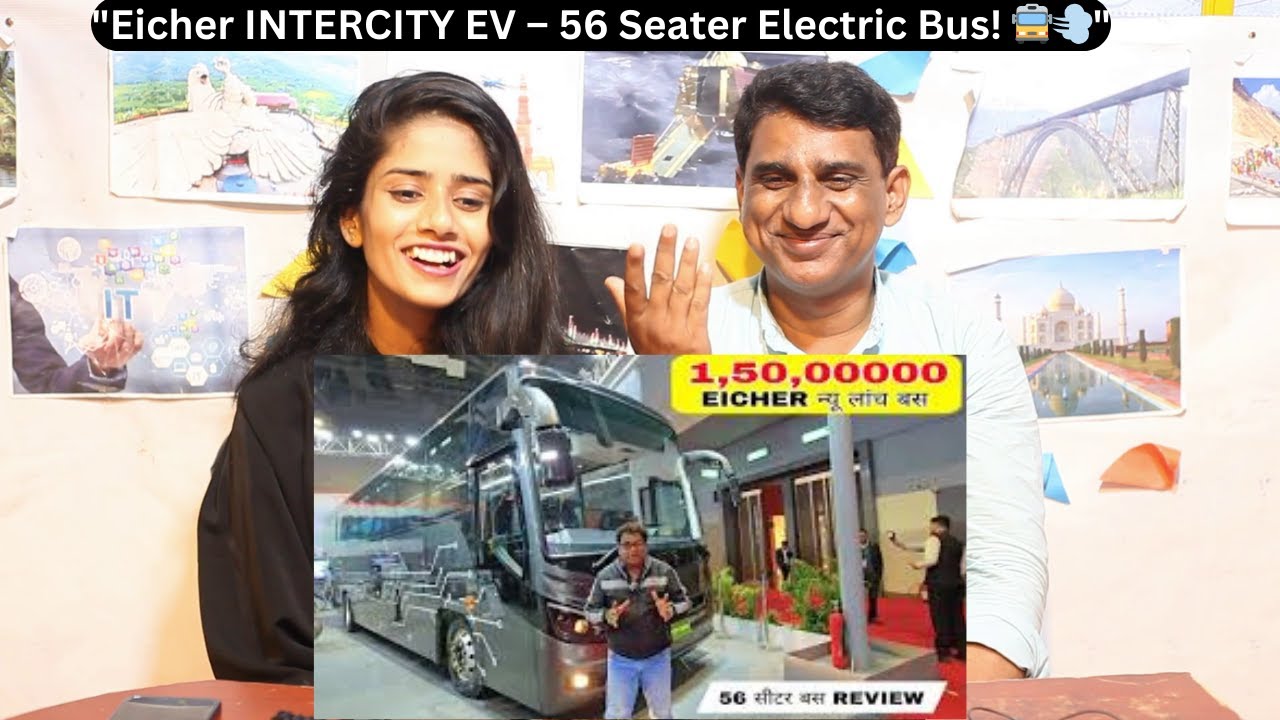 Eicher INTERCITY Coach EV | 56 Seater New Launch Bus Review | Auto Expo ...