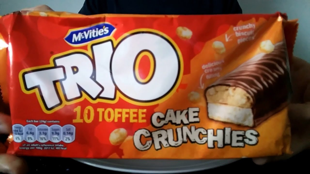 McVitie's Trio Toffee Cake Crunchies Review - YouTube