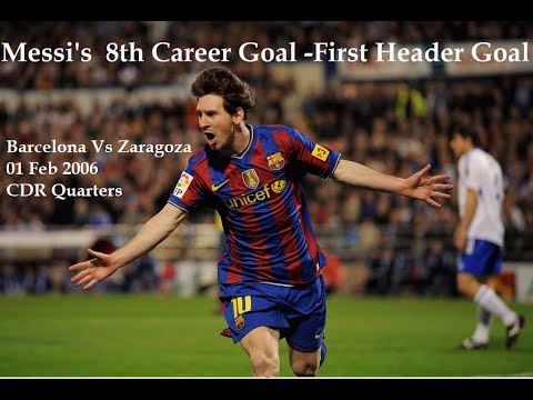 Messi 008 -Messi's 1st Career Header Goal - 01 Feb 2006 Barca Vs ...
