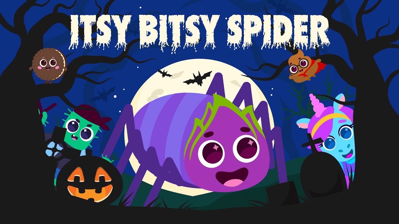 Halloween Incy Wincy Spider Song for Kids | Kindergarten Nursery Rhymes ...