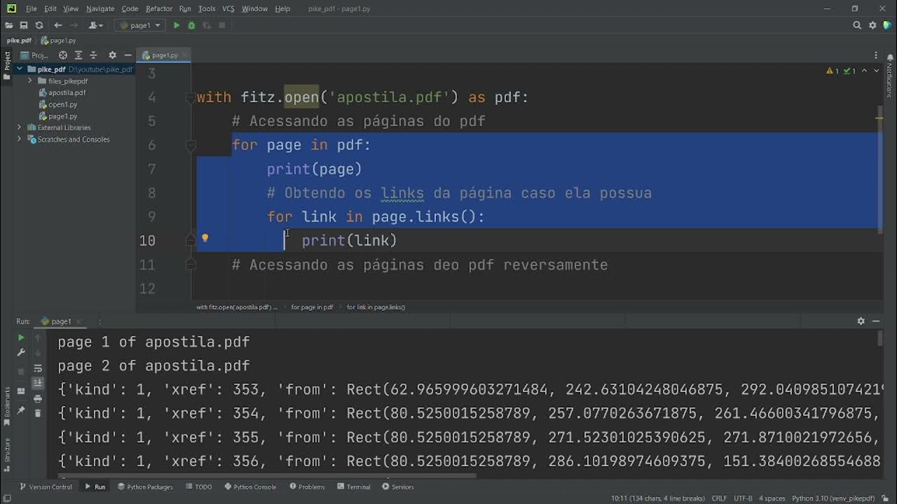 363 - Acessando dados de uma página pdf com pymupdf Python - YouTube
